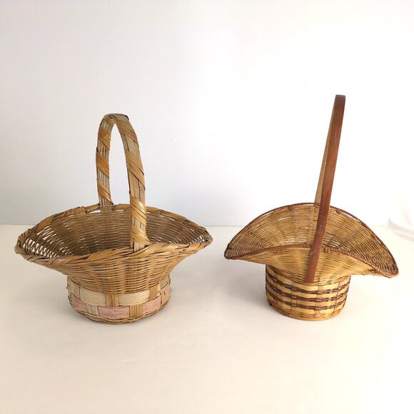Unknown | Accents | Vintage Set Of 2 Easter Bonnet Baskets Wicker ...
